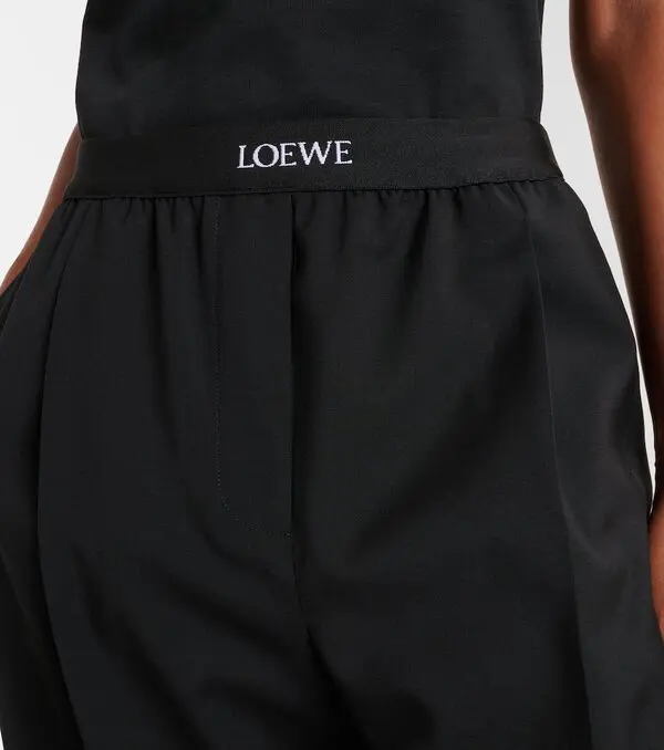 Loewe Logo Wool Mid-rise Straight Pants