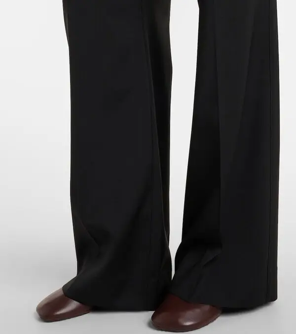 Loewe Logo Wool Mid-rise Straight Pants