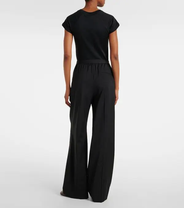 Loewe Logo Wool Mid-rise Straight Pants