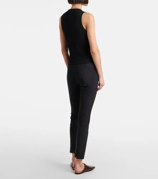 Vince Ribbed-knit Cotton Buttoned Front Sleeveless Top