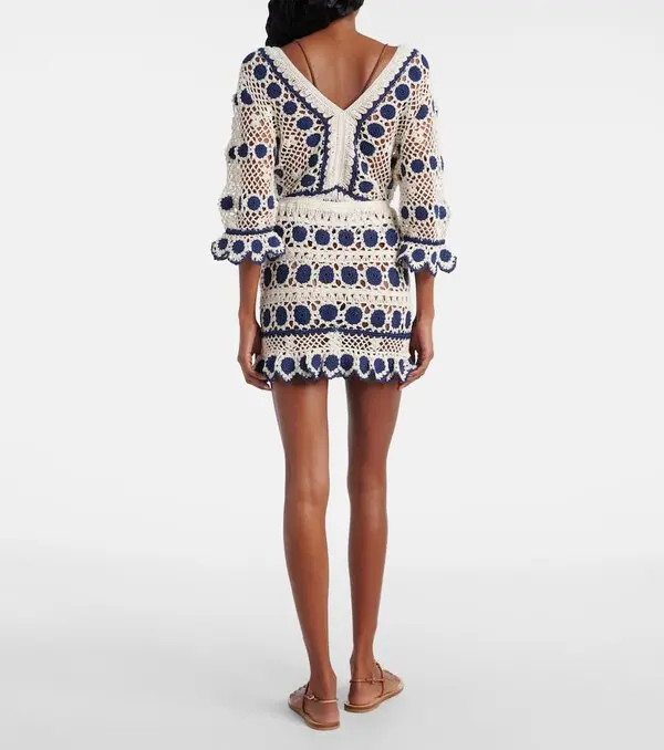 Anna Kosturova Crochet Cotton Miniskirt