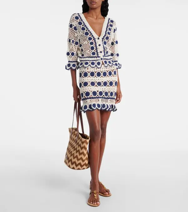 Anna Kosturova Crochet Cotton Miniskirt