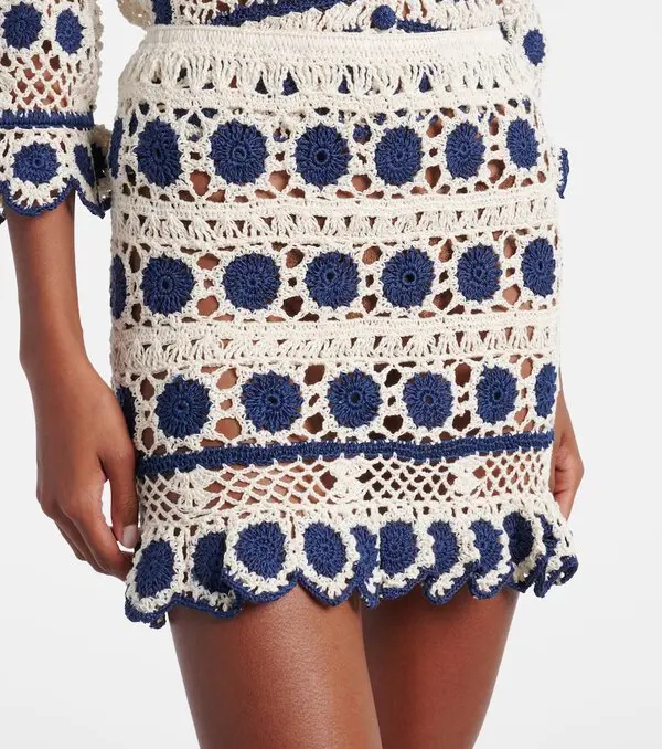 Anna Kosturova Crochet Cotton Miniskirt