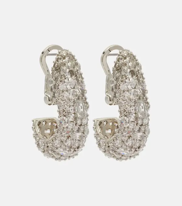 JENNIFER BEHR Crystal-embellished Hoop Earrings - Silver