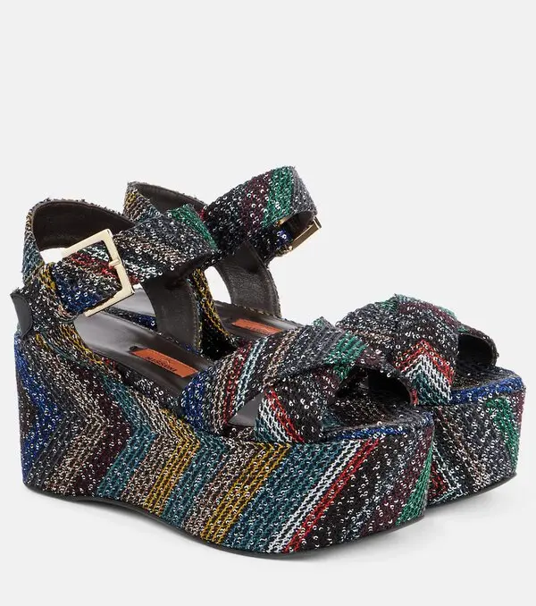 Missoni Sequined Platform Sandals