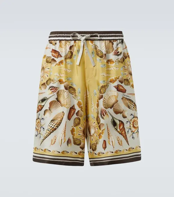 Dolce & Gabbana Printed Silk Twill Shorts