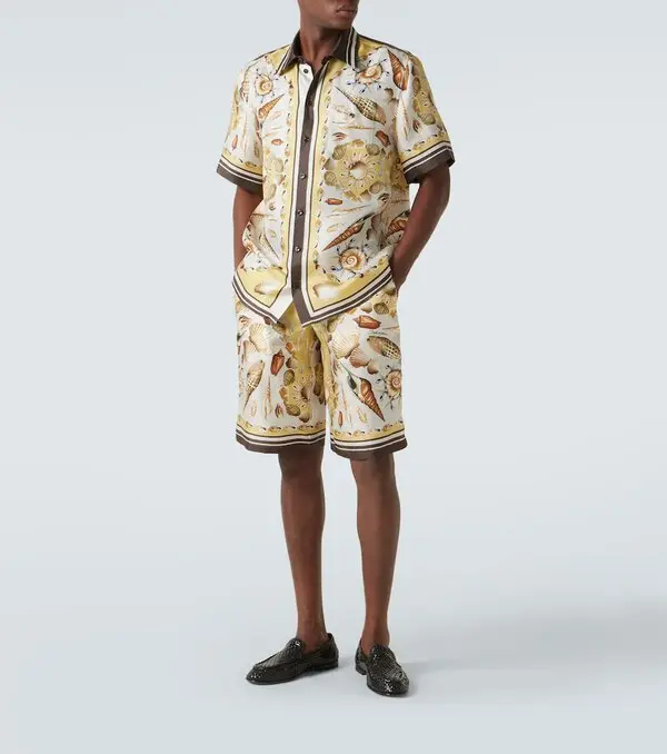 Dolce & Gabbana Printed Silk Twill Shorts