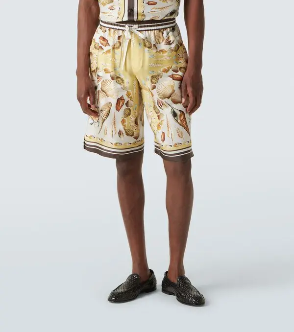Dolce & Gabbana Printed Silk Twill Shorts