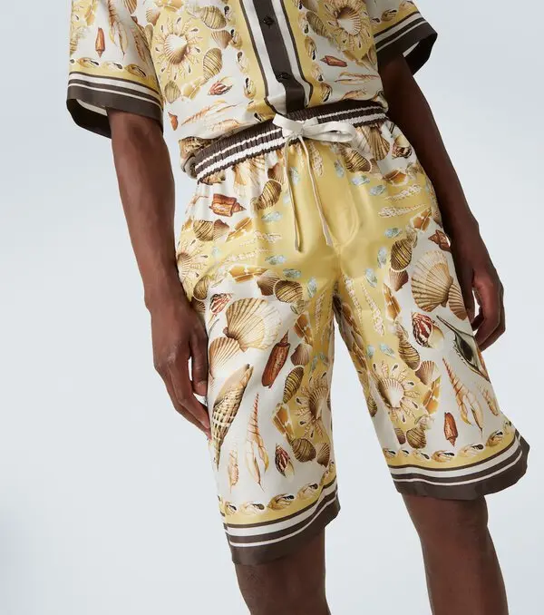 Dolce & Gabbana Printed Silk Twill Shorts