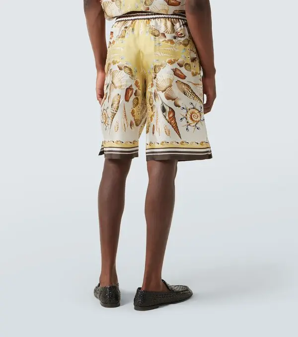 Dolce & Gabbana Printed Silk Twill Shorts
