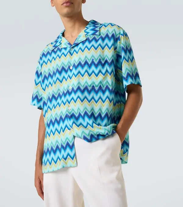 Missoni Zigzag Bowling Shirt - Blue
