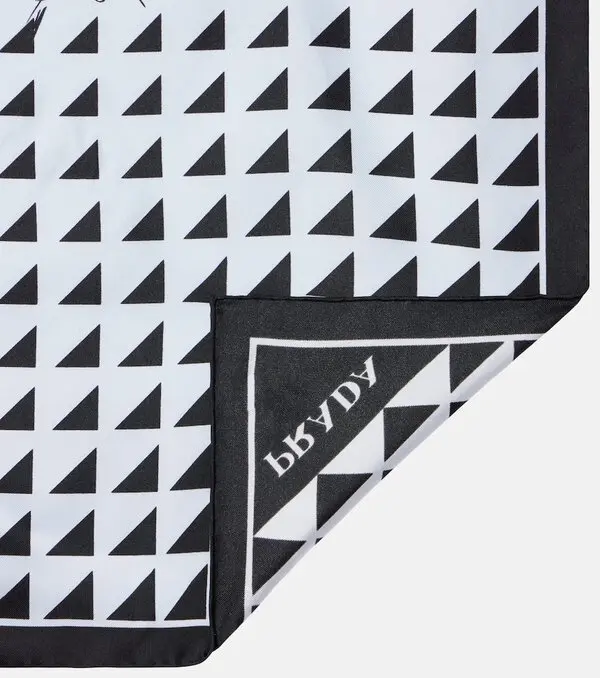 Prada Printed Silk Twill Scarf - Black