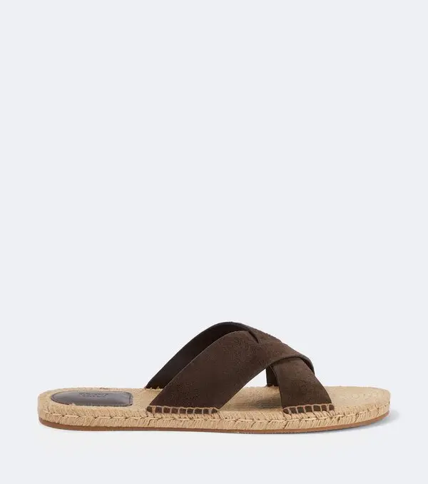 Zegna Suede Espadrille Sandals - Brown