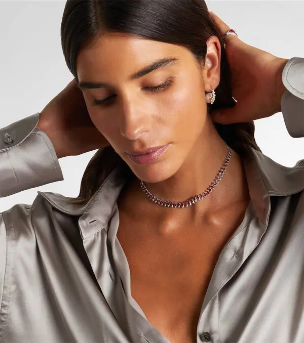 KAMYEN 18kt White Ruby Choker Necklace