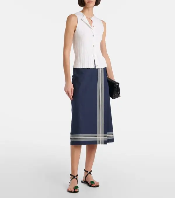 Vince Ribbed Cotton Button-front Top