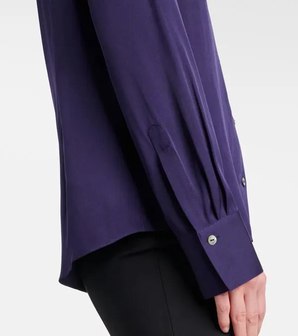 Vince Silk-blend Satin Shirt - Blue