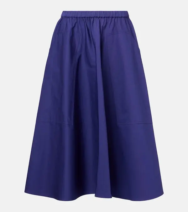 Vince High-rise Cotton Midi Skirt - Blue