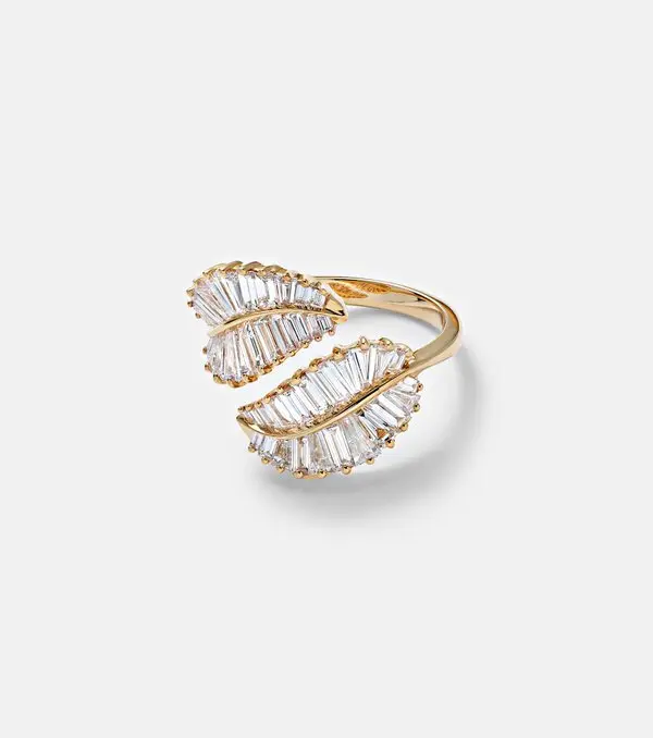 ANITA KO 18kt Yellow Diamond Palm Leaf Ring