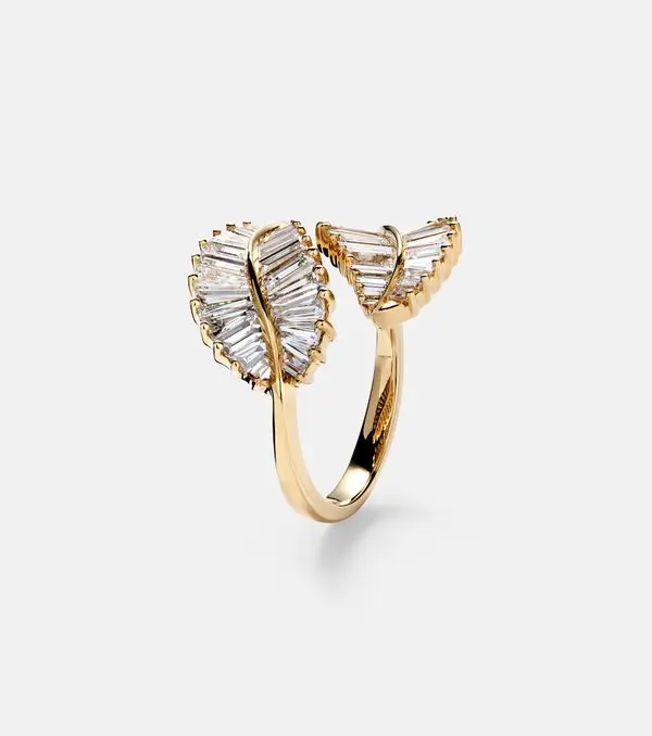 ANITA KO 18kt Yellow Diamond Palm Leaf Ring