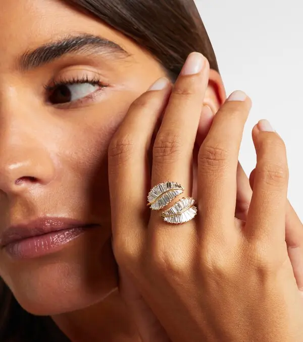 ANITA KO 18kt Yellow Diamond Palm Leaf Ring