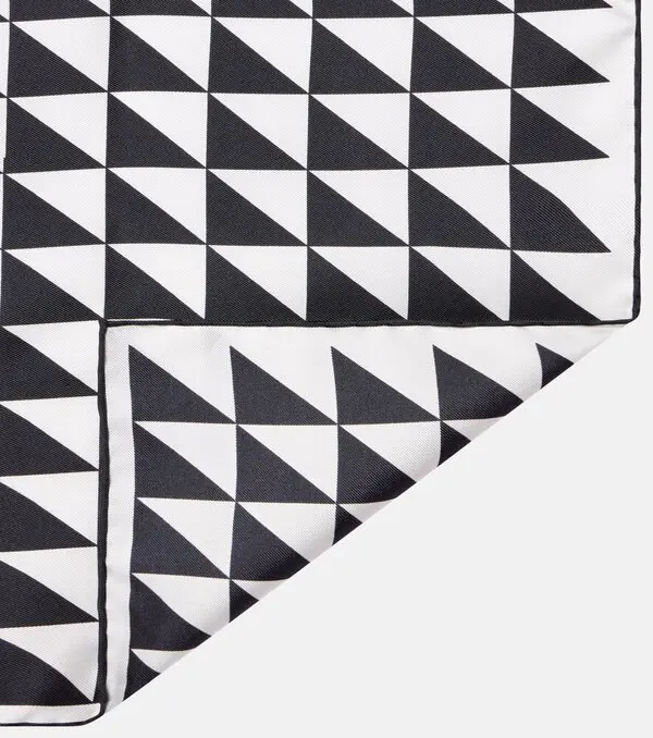 Prada Printed Silk Twill Scarf - Black