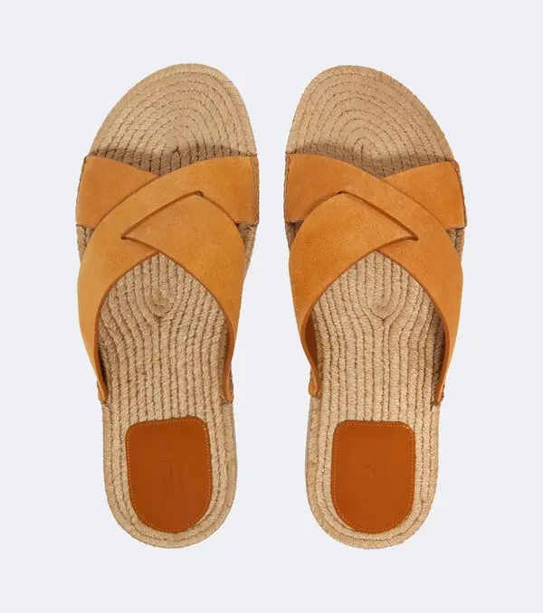 Zegna Suede Espadrille Sandals - Orange