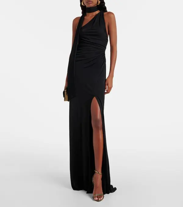 TOM FORD One-shoulder Gown With Scarf Detail