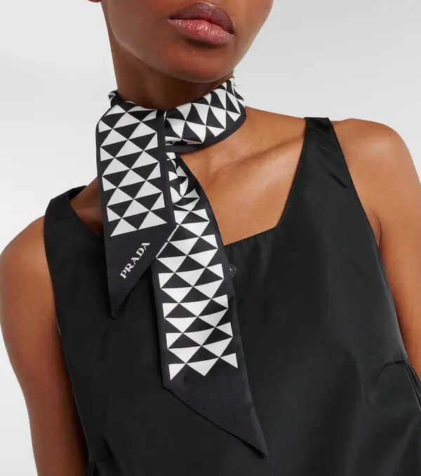 Prada Printed Silk Twill Scarf