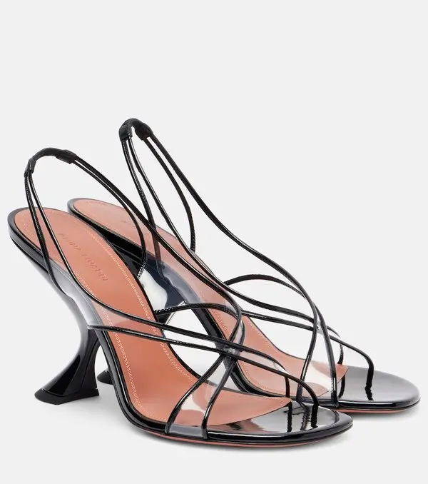 Amina Muaddi Lena 90 Sandals - Black