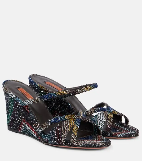 Missoni Sequined Wedge Sandals - Multicoloured