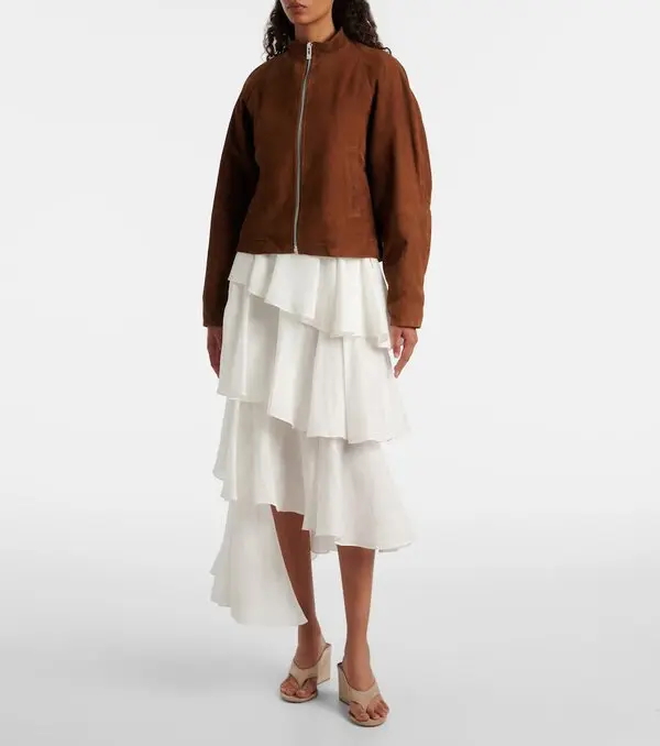 Alaïa Suede Zip-up Jacket