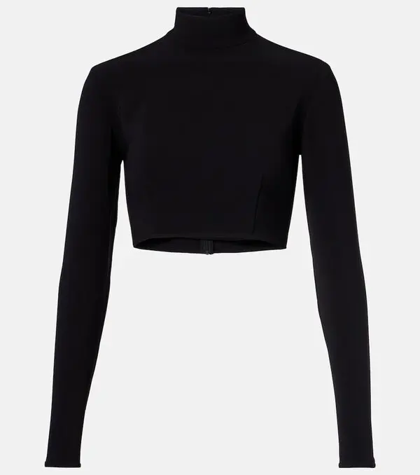 Costarellos Cropped Mockneck Top