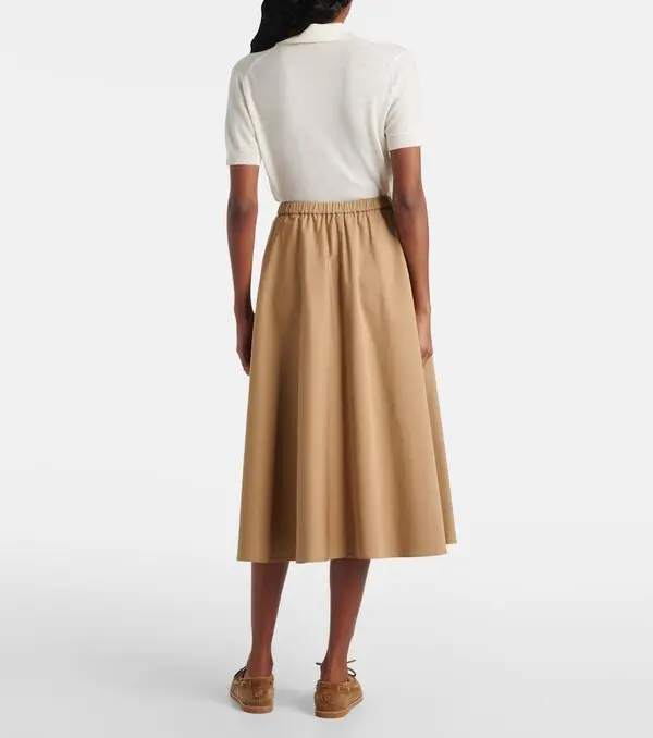 Vince Cotton-blend Midi Skirt