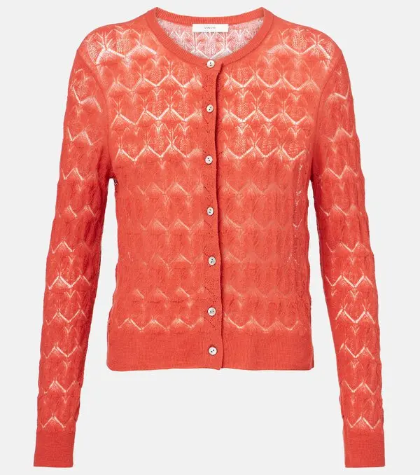 Vince Pointelle Cotton Cardigan