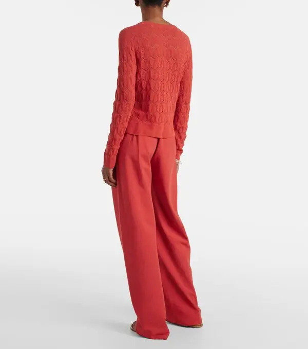 Vince Pointelle Cotton Cardigan