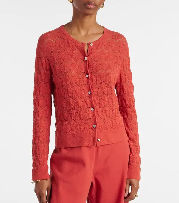 Vince Pointelle Cotton Cardigan