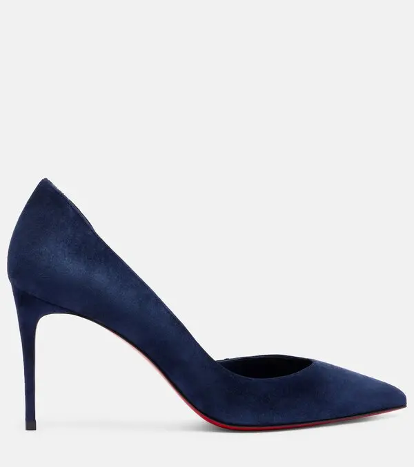 CHRISTIAN LOUBOUTIN Iriza 85 Suede Pumps - Blue
