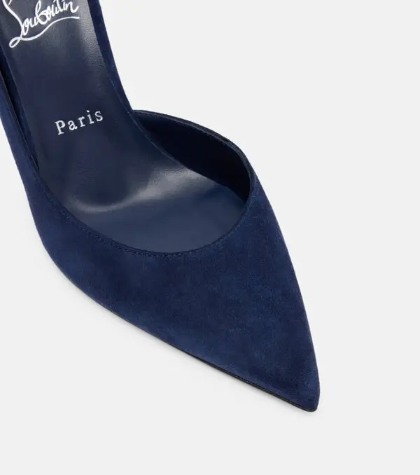 CHRISTIAN LOUBOUTIN Iriza 85 Suede Pumps - Blue