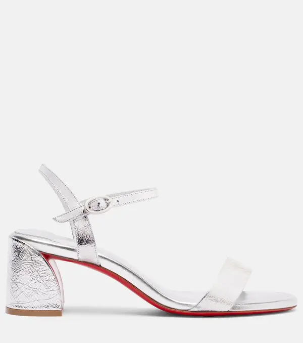 CHRISTIAN LOUBOUTIN Miss Jane 55 Metallic Leather Sandals