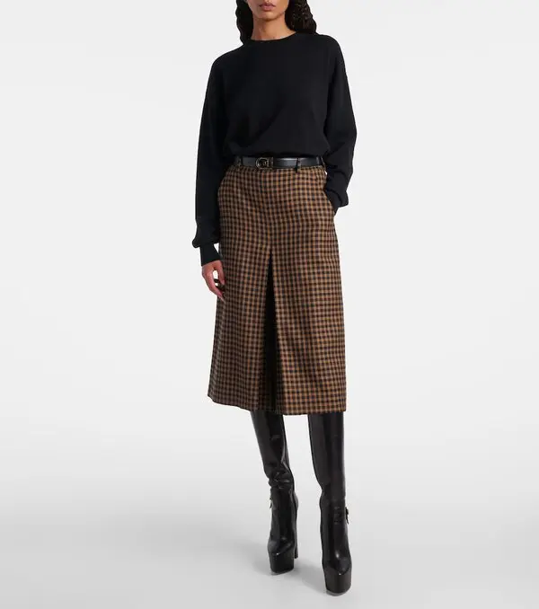 Saint Laurent Ribbed Cashmere Crewneck Sweater