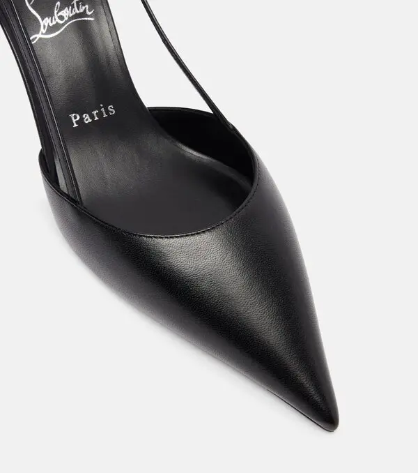 CHRISTIAN LOUBOUTIN Miss Z Sling 60 Leather Slingback Pumps