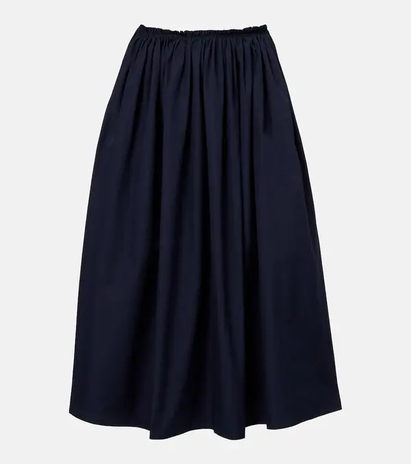 Gabriela Hearst Chiara Cotton Midi Skirt - Blue