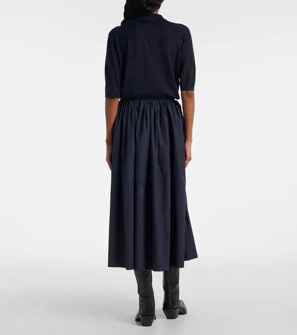 Gabriela Hearst Chiara Cotton Midi Skirt - Blue