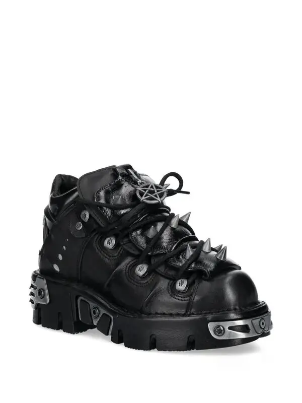 NEW ROCK Studded Lace-up Platform Sneakers