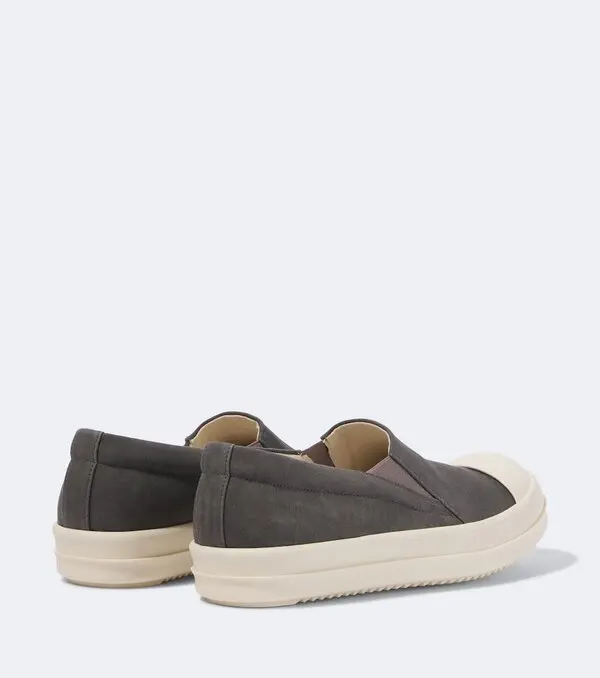 Rick Owens Boat Denim Slip-on Sneakers - Grey