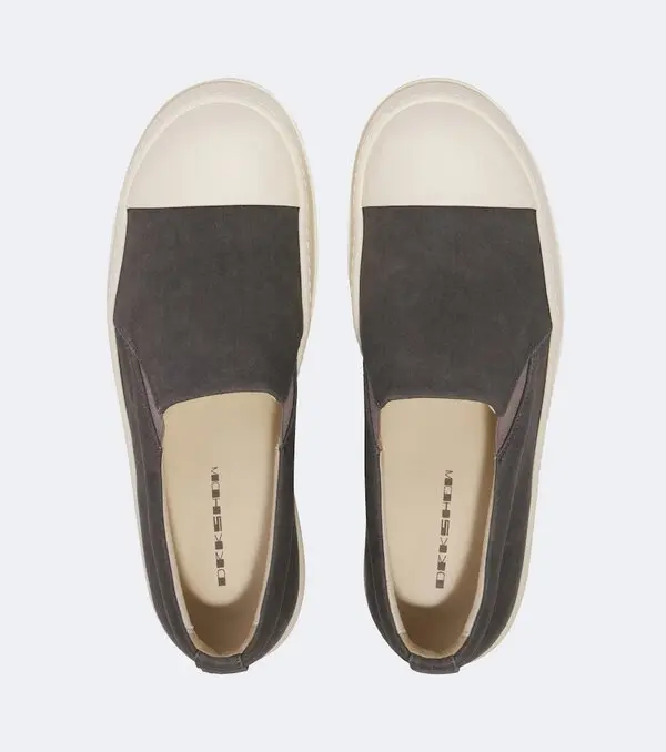 Rick Owens Boat Denim Slip-on Sneakers - Grey