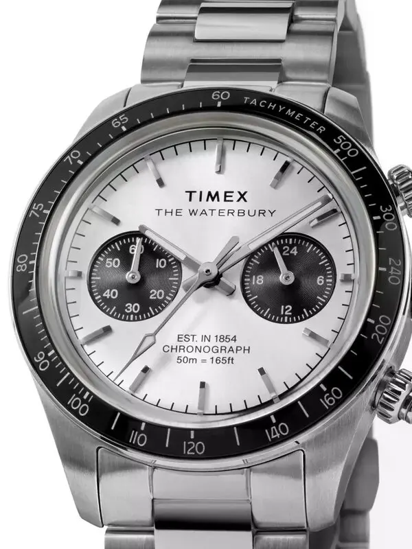 Timex® Waterbury Heritage Chronograph Stainless Steel Watch