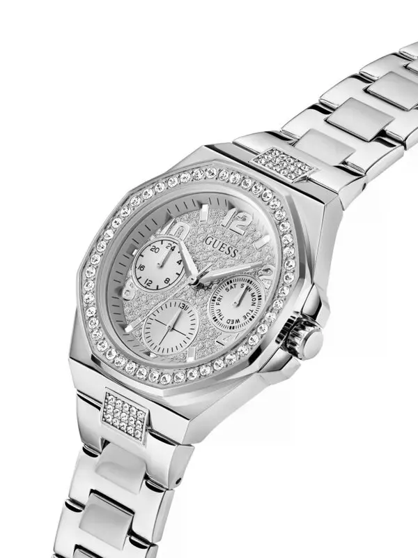 Guess Multifunction 40mm Stainless Steel Watch With Crystal Embellishments
