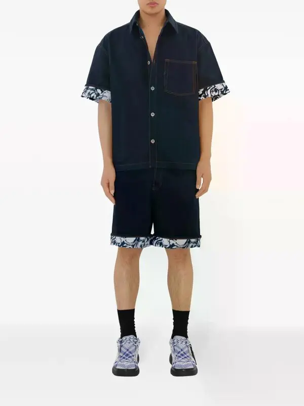 Burberry Heavyweight Denim Shorts With Contrast Turn-up Cuffs