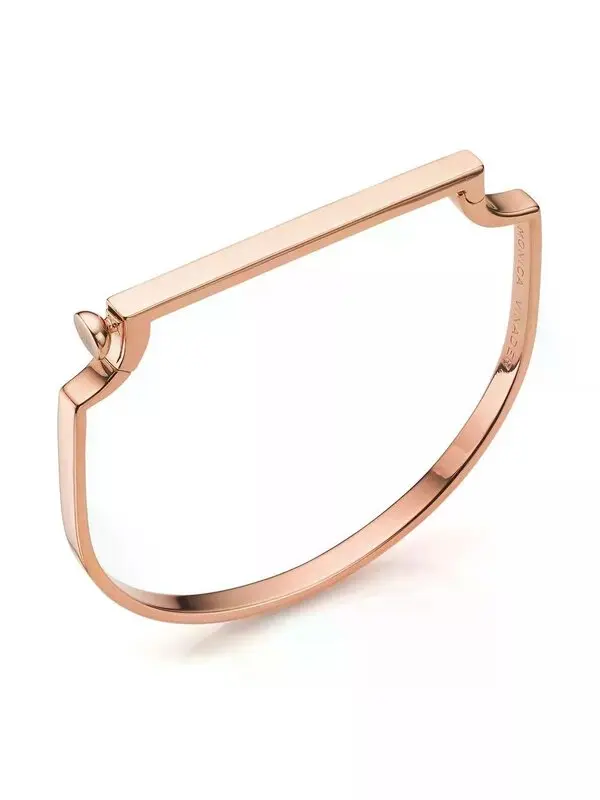 Monica Vinader Signature Thin Bangle In Rose Gold Vermeil